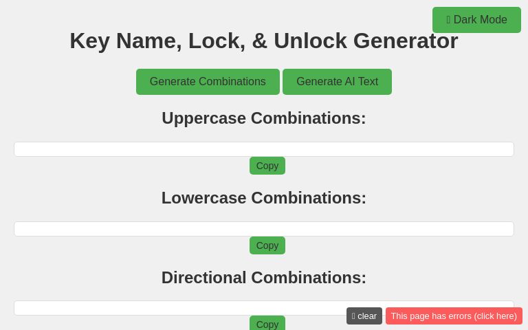 Key Name, Lock, & Unlock Generator