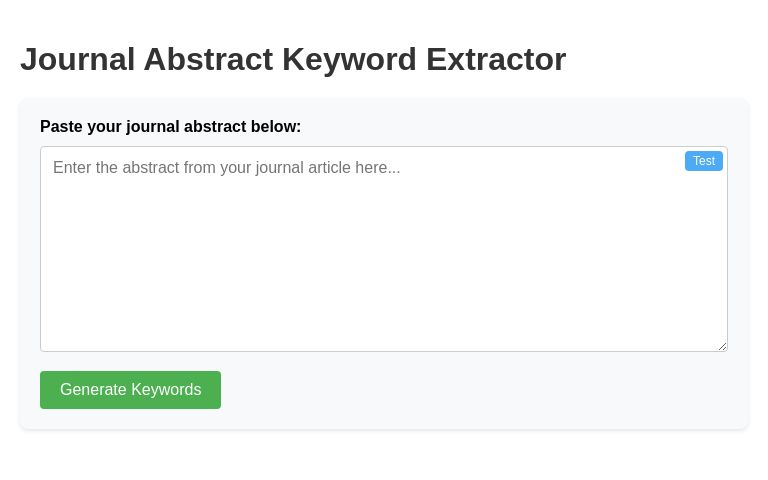 Journal Abstract Keyword Extractor ― Perchance Generator