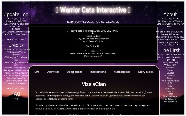 Warrior Cats Interactive ― Perchance Generator