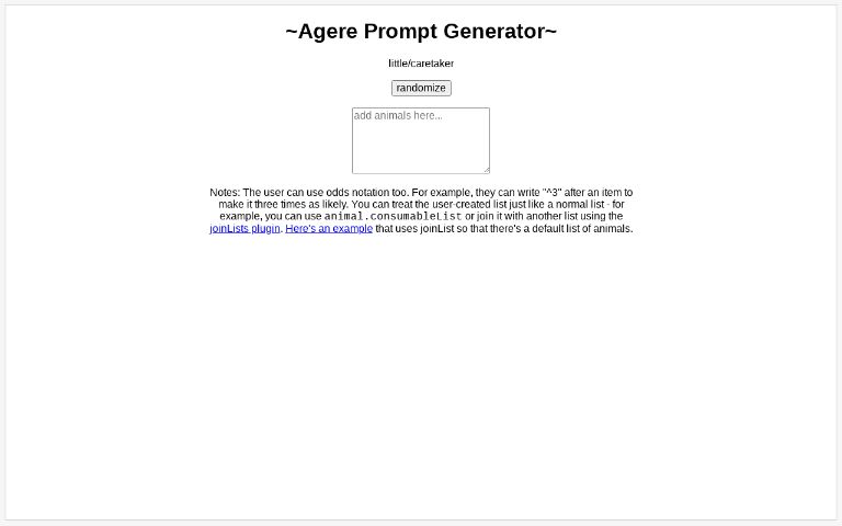 ~Agere Prompt Generator~