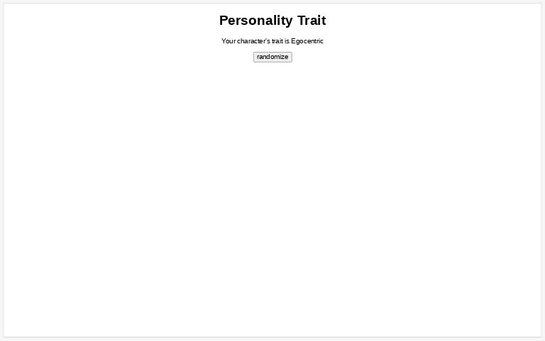 Personality Trait ― Perchance Generator