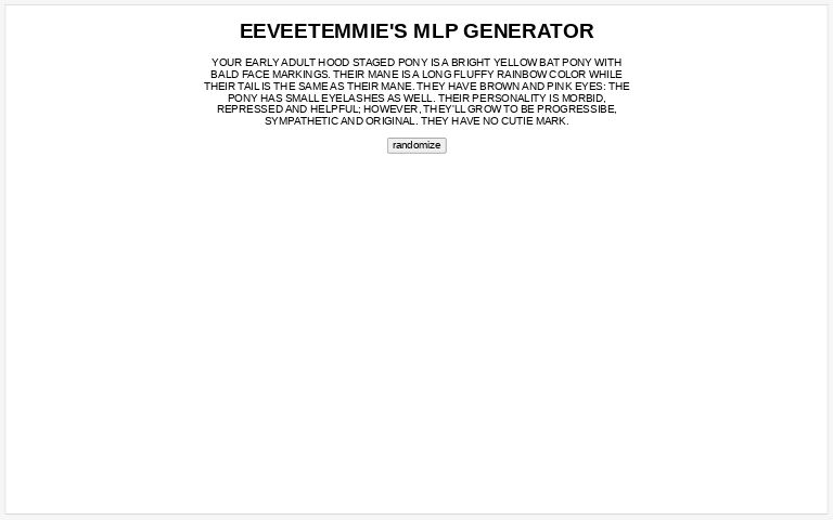 EEVEETEMMIE'S MLP GENERATOR