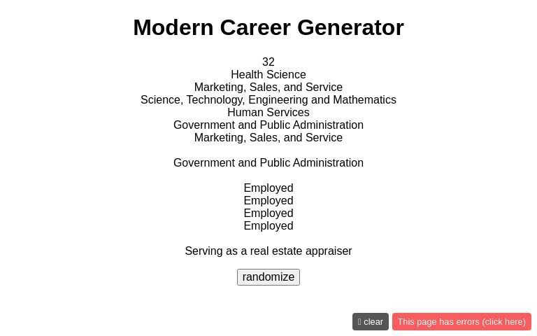 Modern Career Generator