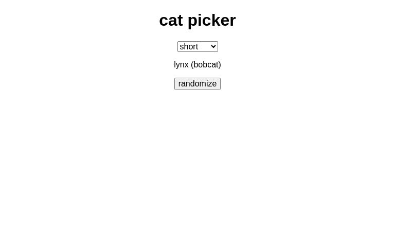 cat picker ― Perchance Generator