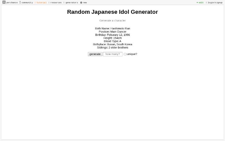 Random Japanese Idol Generator