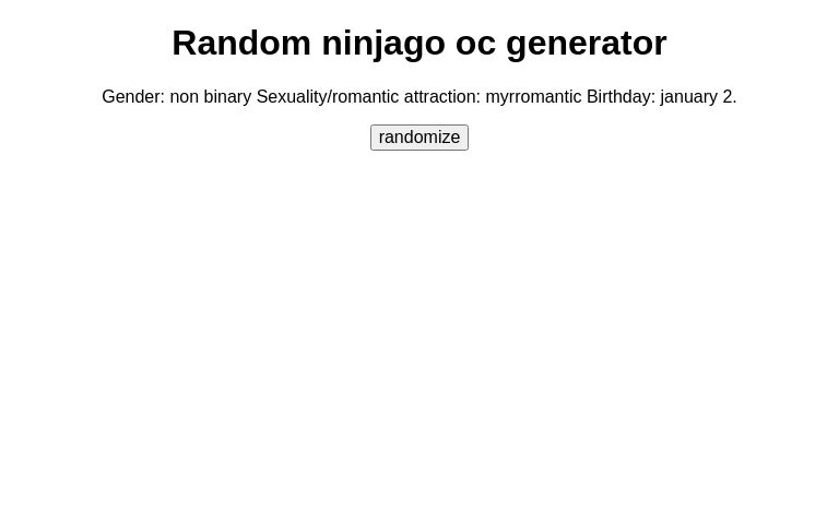 Random ninjago oc generator