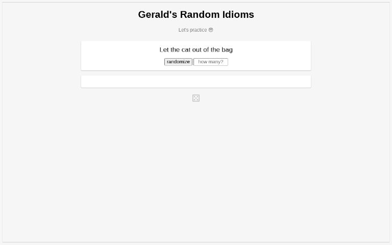 Gerald's Random Idioms ― Perchance Generator