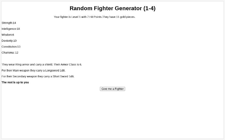Random Fighter Generator (1-4)