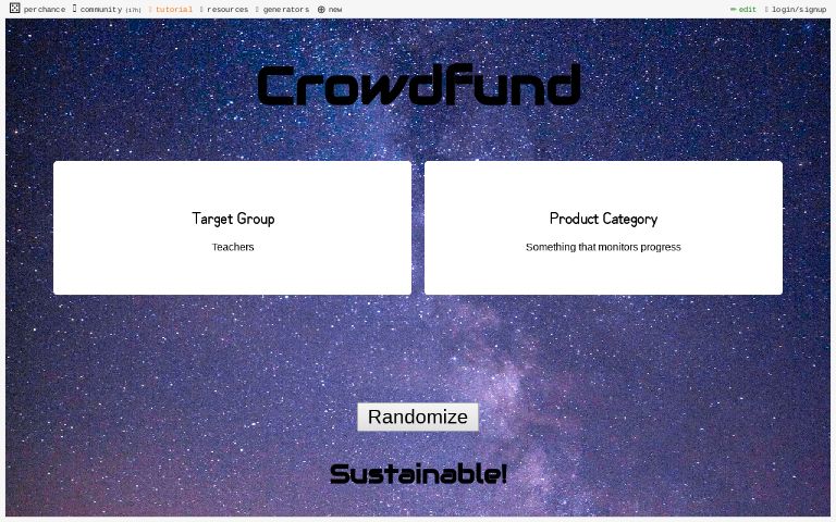 Crowdfund ― Perchance Generator