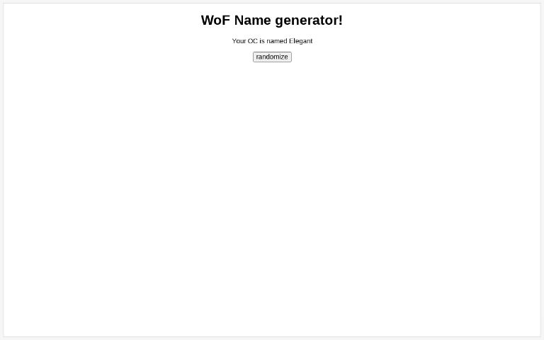 WoF Name generator!