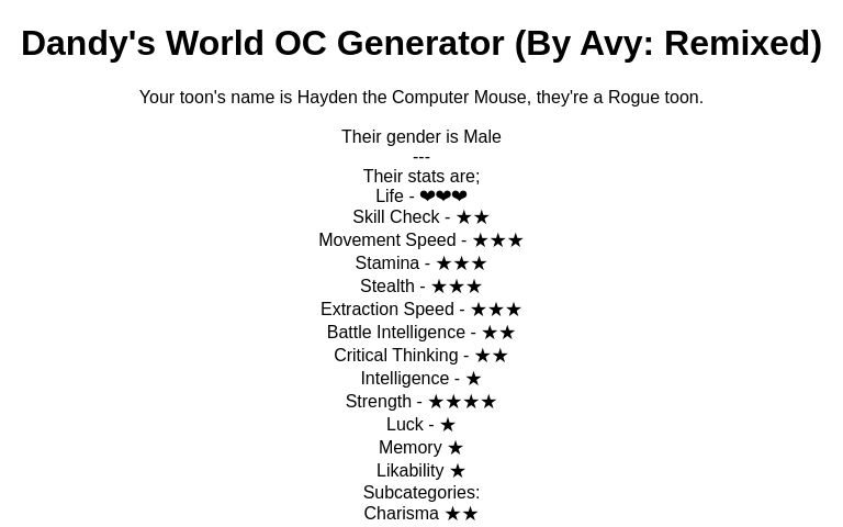 Dandy's World OC Generator (By Avy: Remixed)