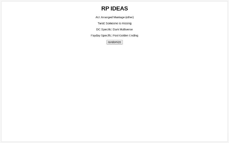 RP IDEAS ― Perchance Generator
