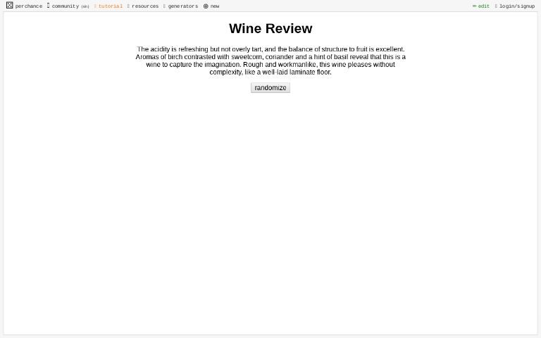 Wine Review ― Perchance Generator