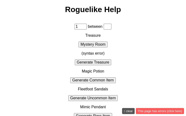 Roguelike Help ― Perchance Generator