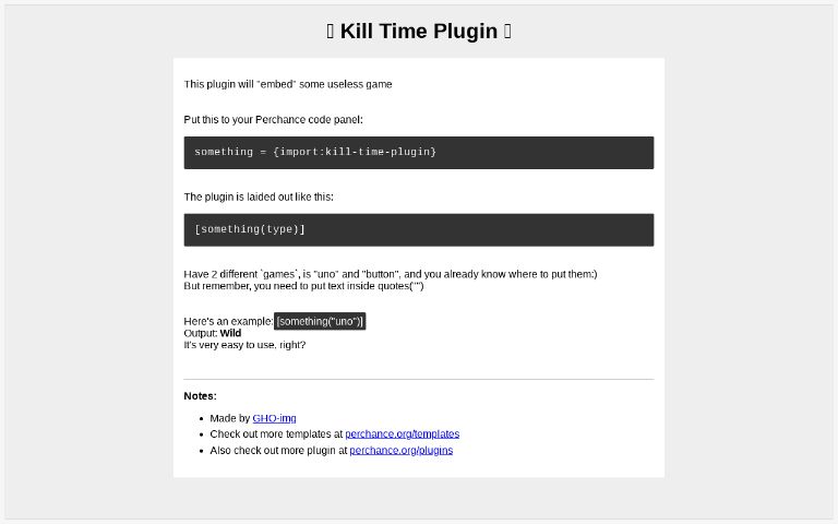 🕒︎ Kill Time Plugin 🕒︎