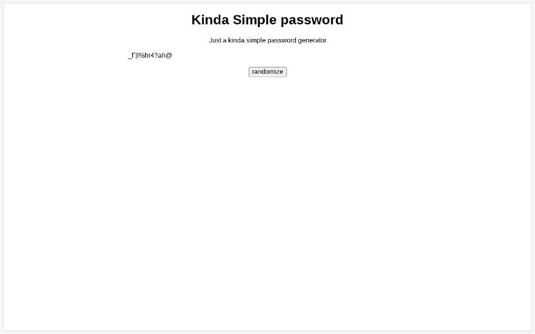 Kinda Simple password ― Perchance Generator