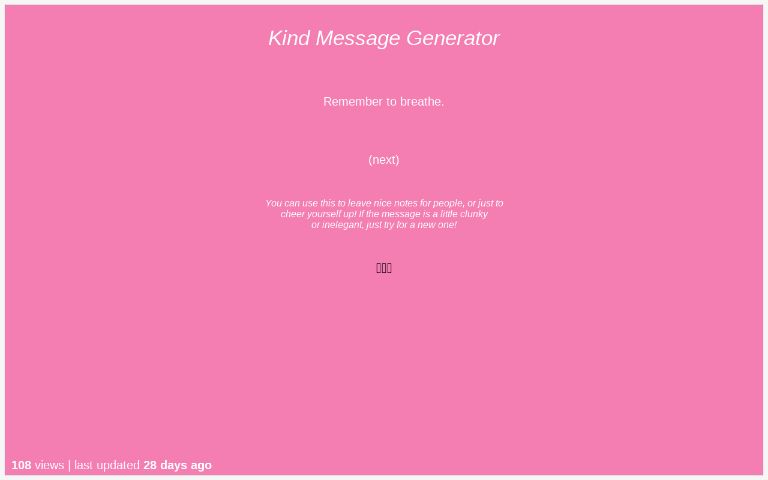 Kind Message Gen ― Perchance Generator