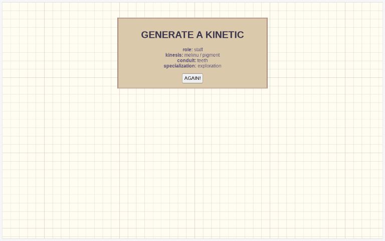 GENERATE A KINETIC