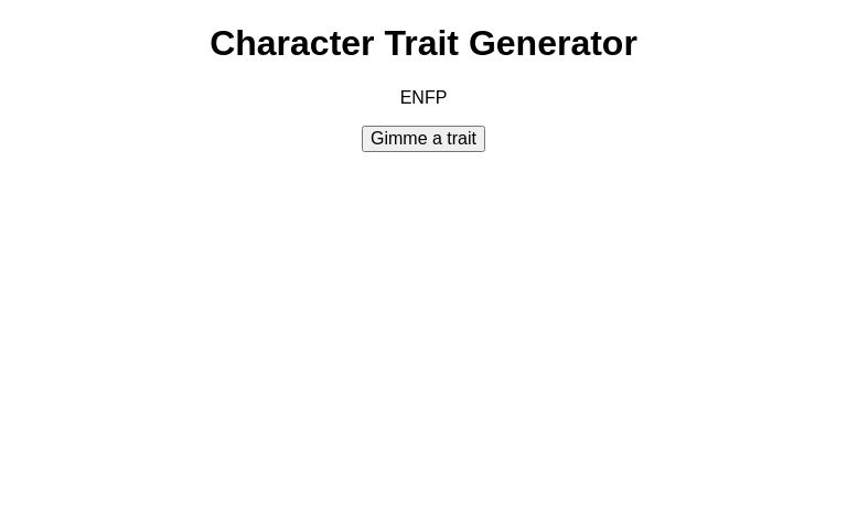Character Trait Generator