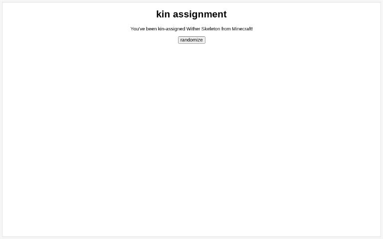 kin assignment ― Perchance Generator