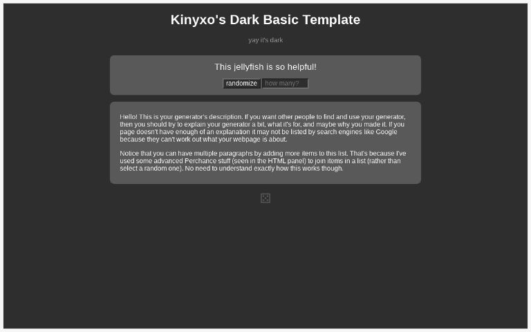 Kinyxo's Dark Basic Template ― Perchance Generator