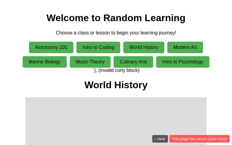 Welcome to Random Learning ― Perchance Generator
