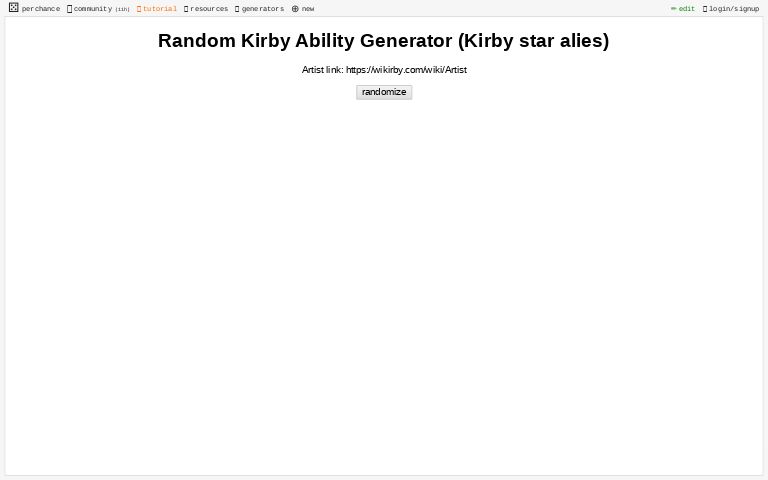 Random Kirby Ability Generator (Kirby star alies)