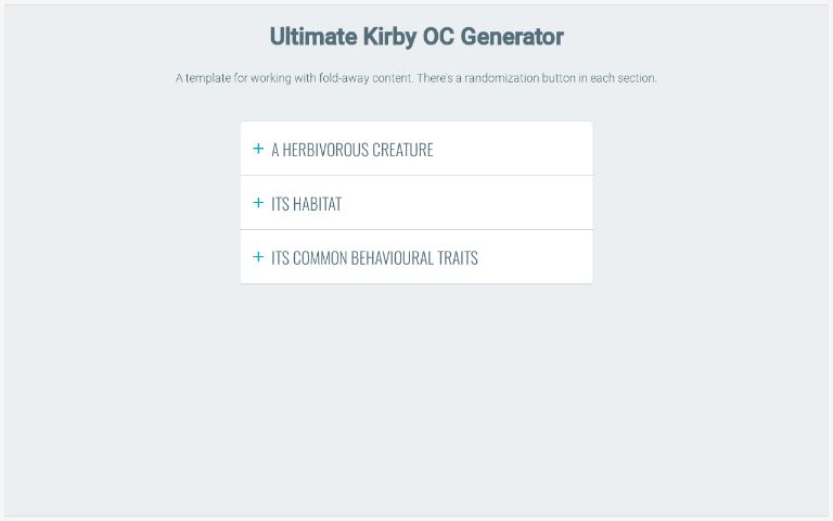 Ultimate Kirby OC Generator