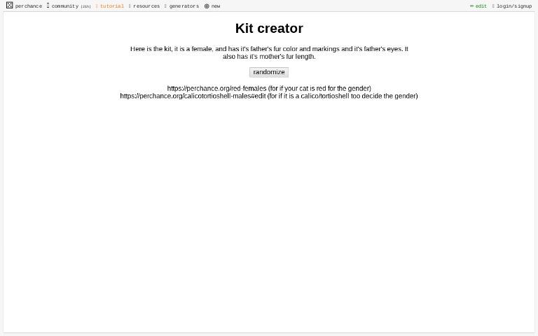 Kit creator ― Perchance Generator