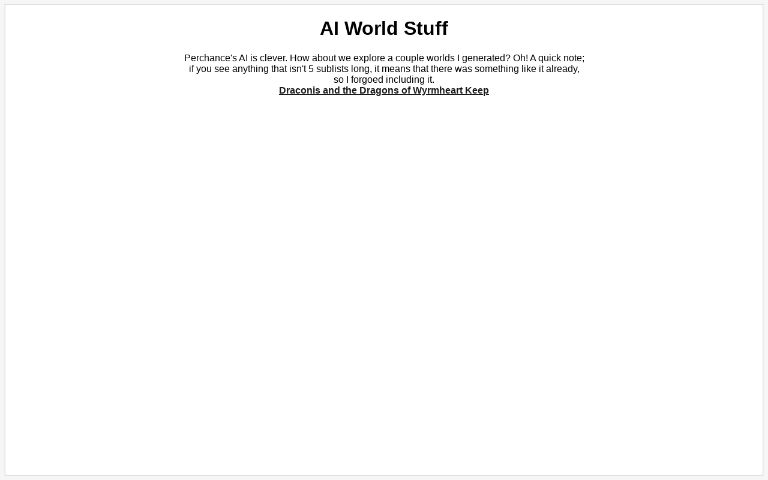 AI World Stuff ― Perchance Generator