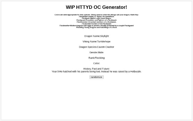 WIP HTTYD OC Generator!