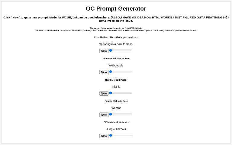 OC Prompt Generator