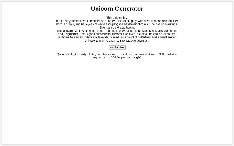 Unicorn Generator