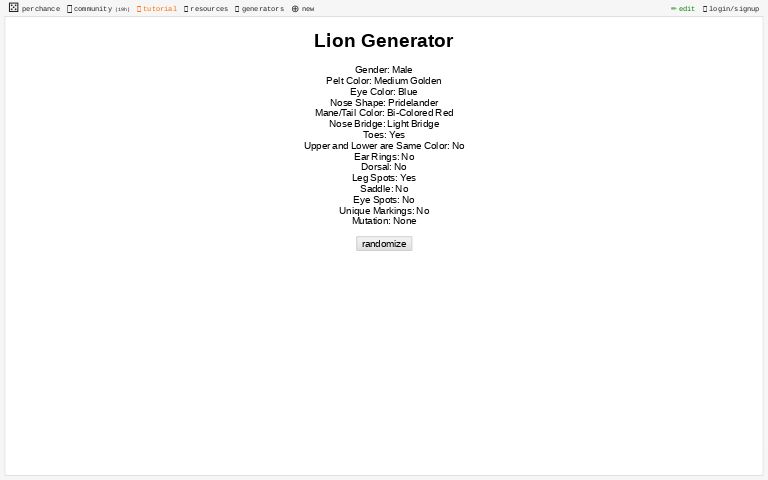 Lion Generator