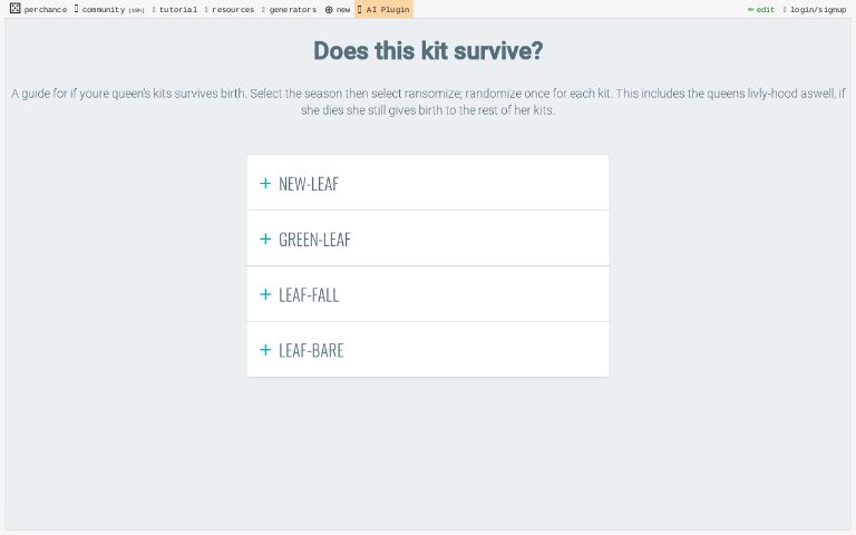 Does this kit survive? ― Perchance Generator
