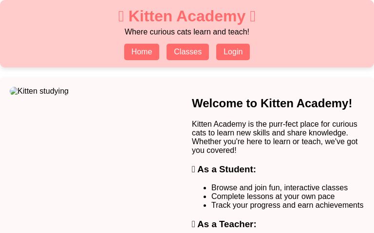 🐱 Kitten Academy 🐱 ― Perchance Generator