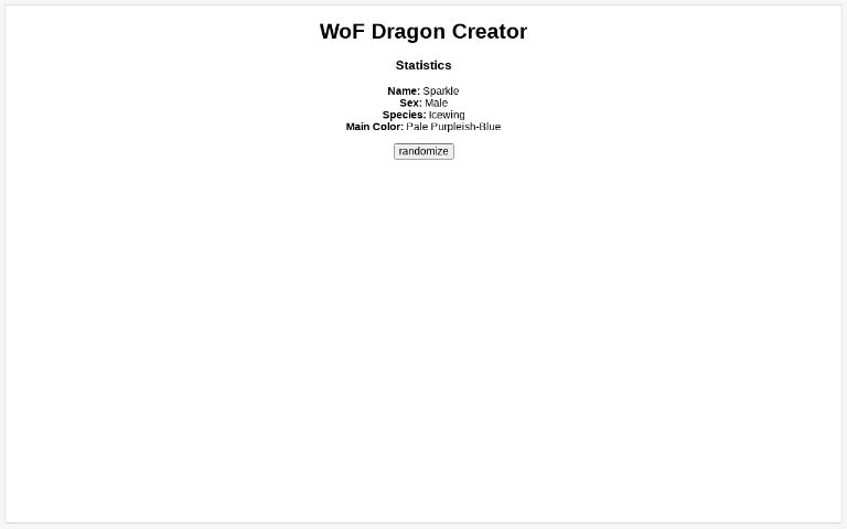 WoF Dragon Creator ― Perchance Generator