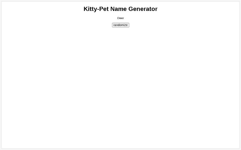 Kitty-Pet Name Generator