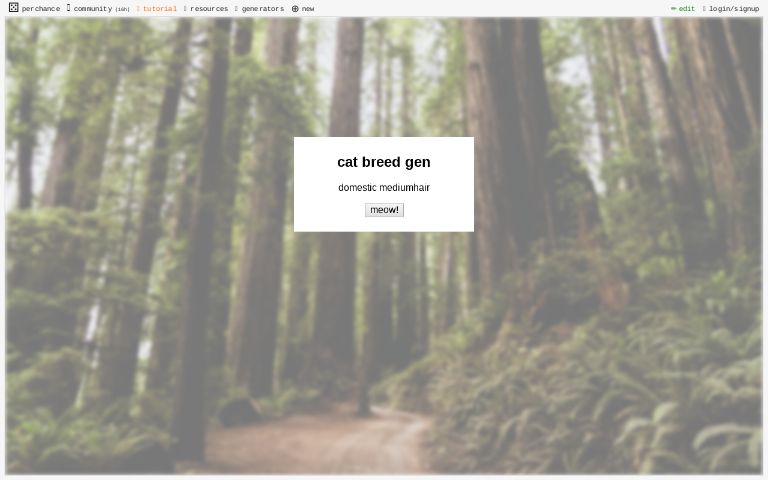 cat breed gen ― Perchance Generator