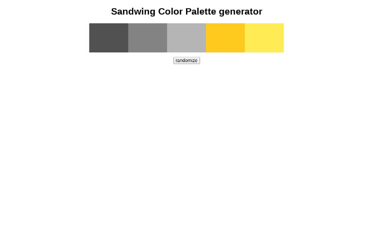 Sandwing Color Palette generator