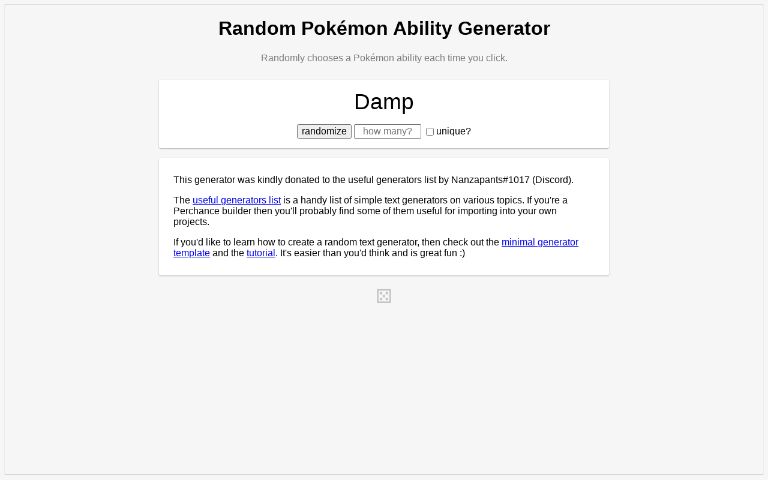 Random Pokémon Ability Generator