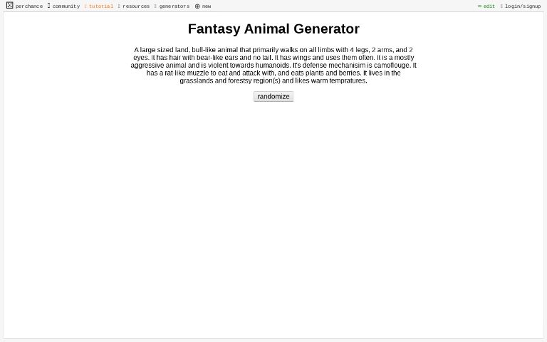 Fantasy Animal Generator