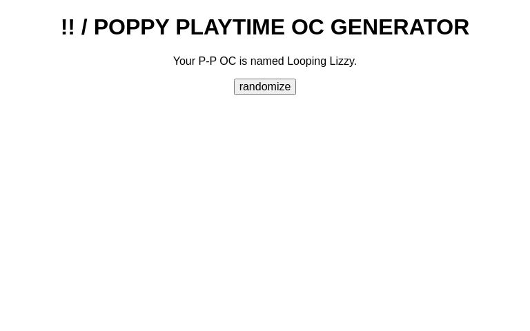 POPPY PLAYTIME OC GENERATOR