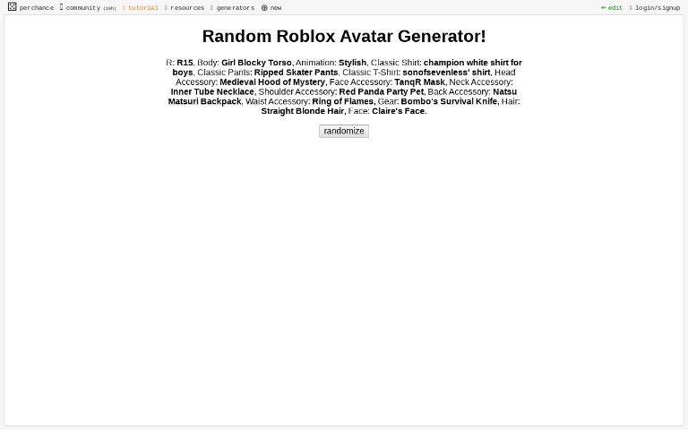 Random Roblox Avatar Generator!
