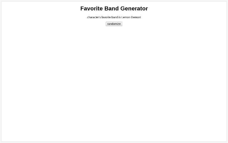 Favorite Band Generator