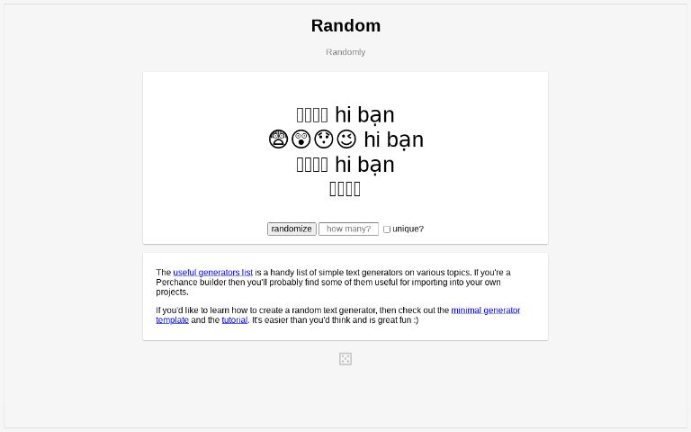 Random ― Perchance Generator