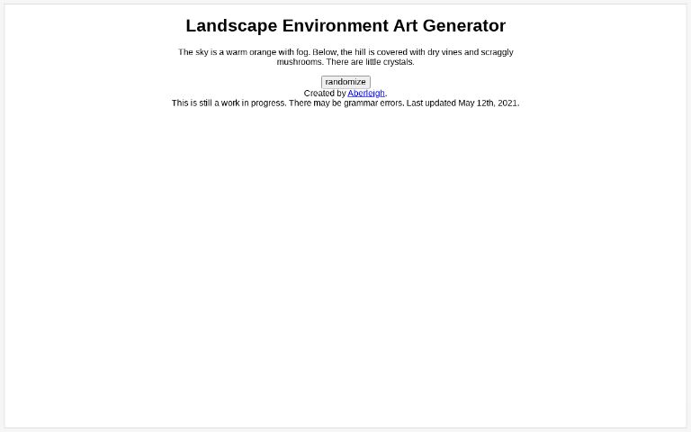 Landscape Environment Art Generator