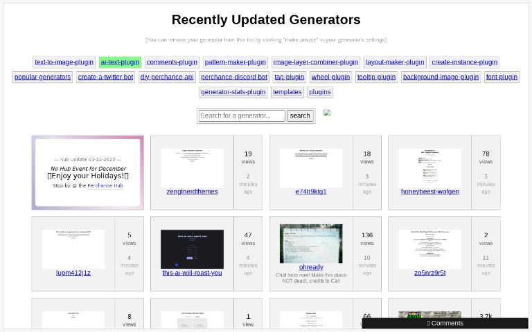 Recently Updated Generators