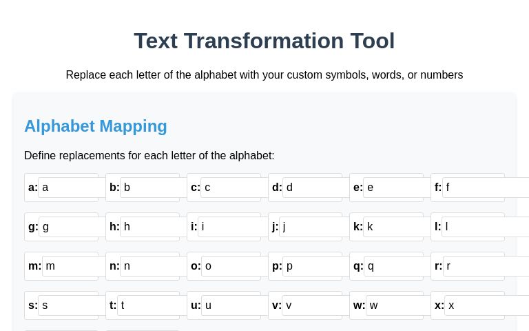 Text Transformation Tool ― Perchance Generator