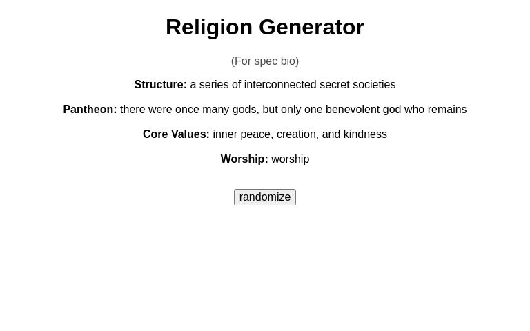 Religion Generator